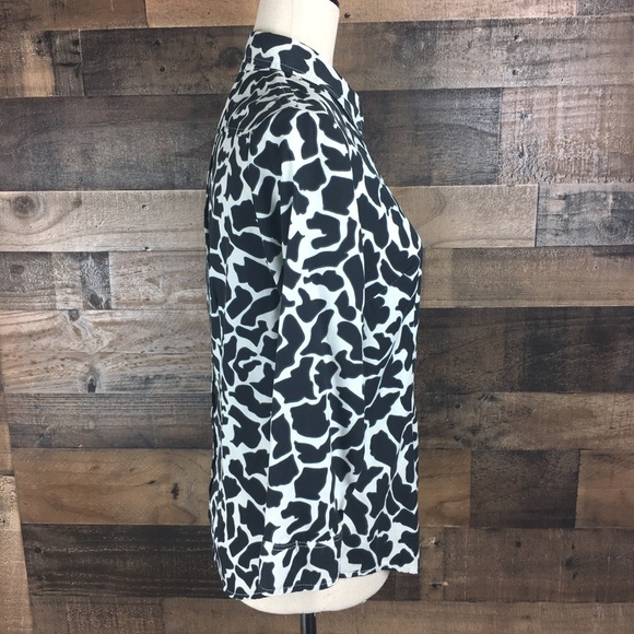 MG Collection | Tops | Mg Silk Collection Animal Print Button Down ...